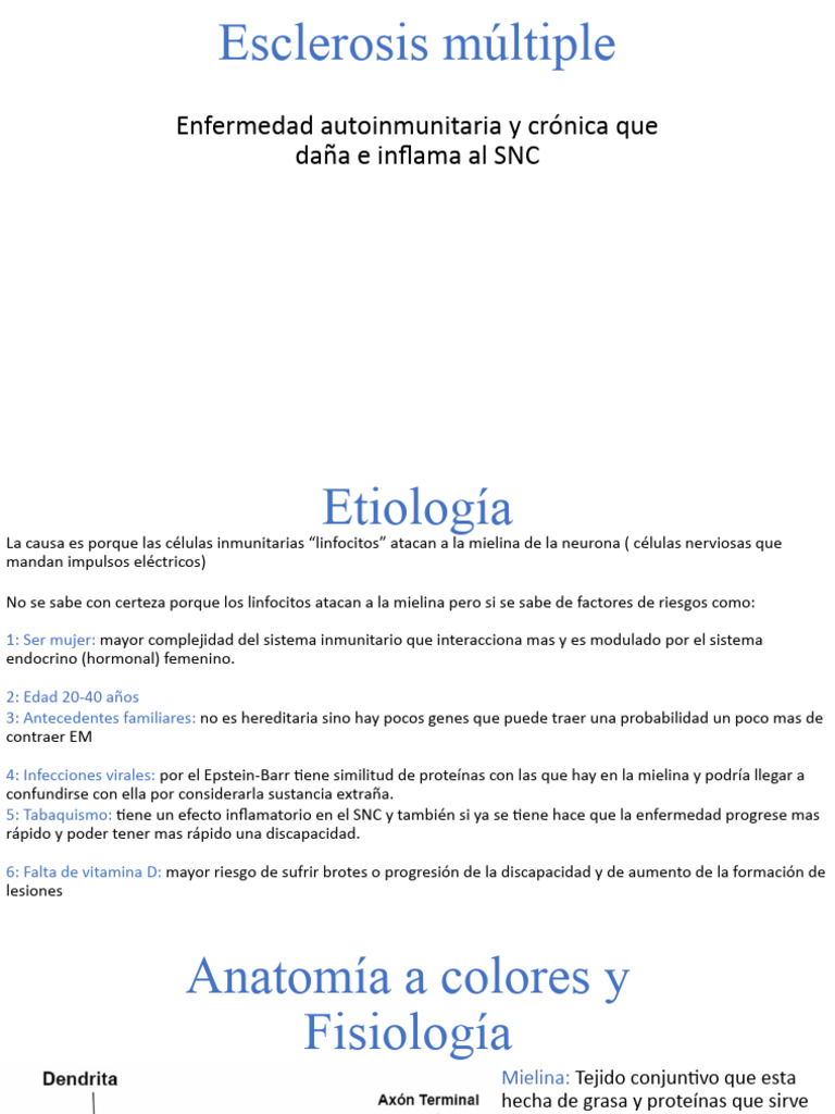 Esclerosis Múltiple | PDF | Mielina | Axon