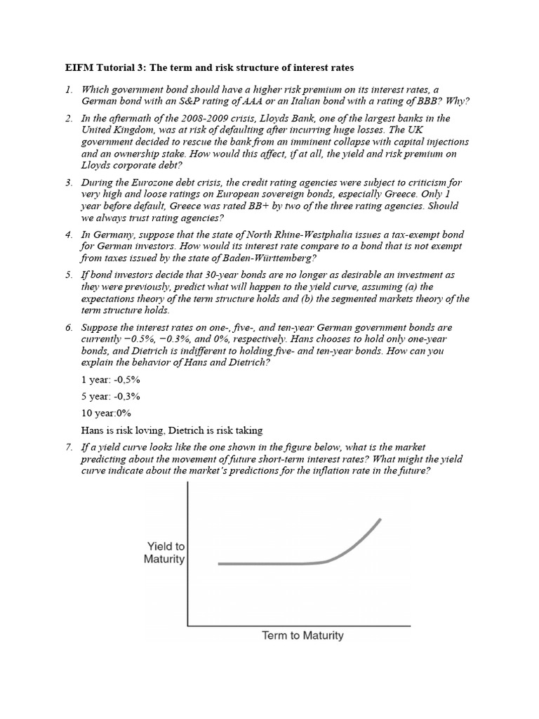 EIFM Tutorial 3 | PDF | Yield Curve | Interest Rates