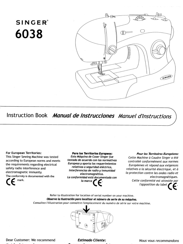 Singer 6038 Sewing Machine Instruction Manual | PDF
