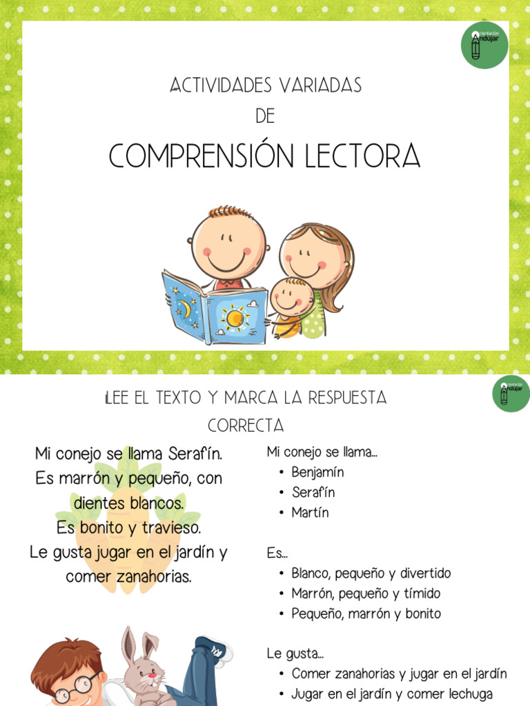 Cuaderno de Actividades Variadas de Comprension Lectora PDF | PDF | Color