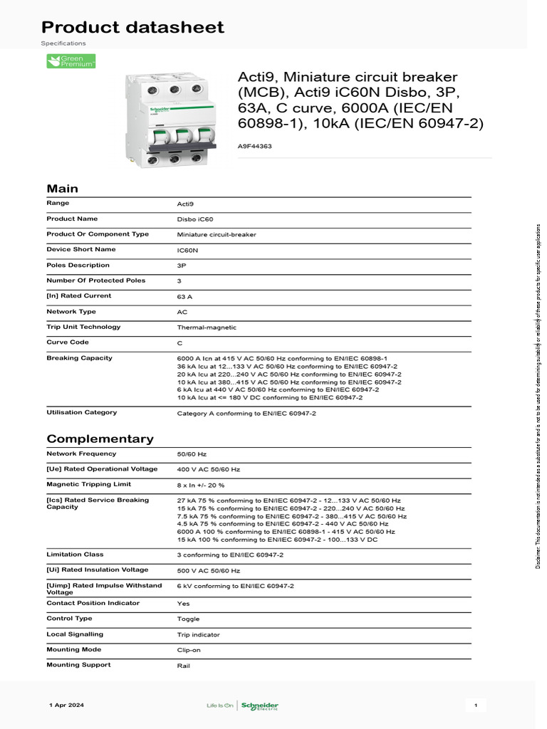 DRN Req 24 122 Watermist Power Supply MCB | PDF | Power (Physics) | Electrical Equipment