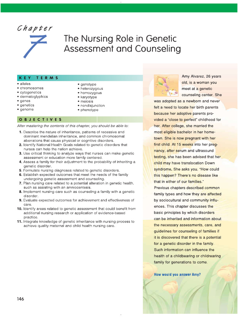 Chapter 7 Nursing Role in Genetic Assessment and Counselling | PDF