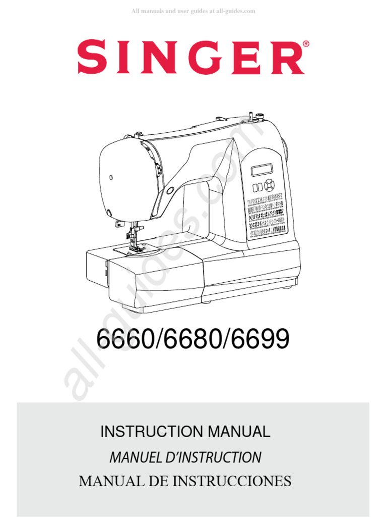 Singer 6660 Sewing Machine Instruction Manual | PDF | Sewing Machine ...