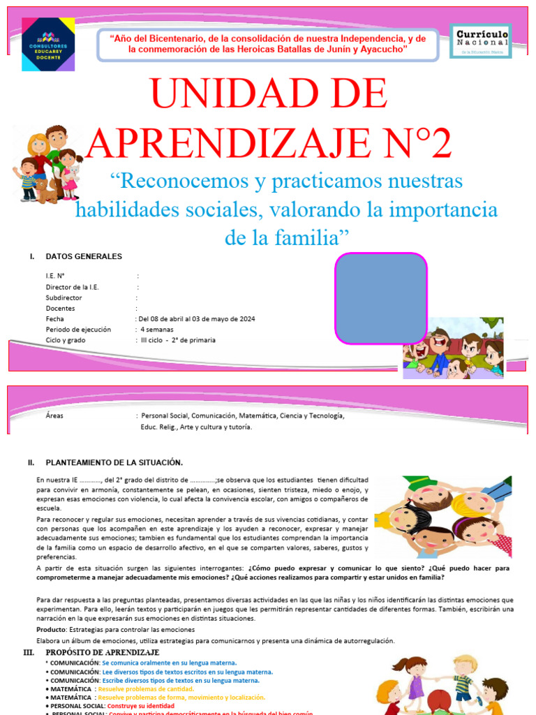 2DO UNIDAD DE APRENDIZAJE 2do Grado | PDF | Números | Evaluación