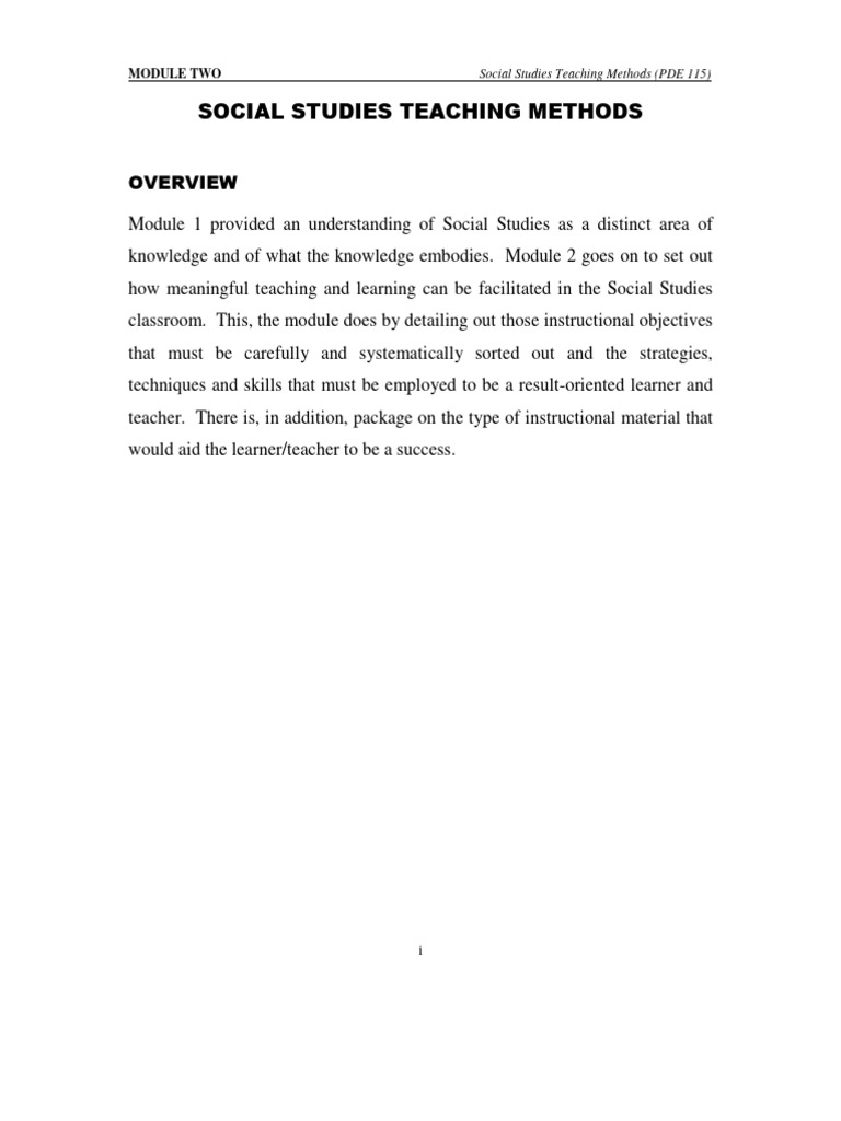 Module 5a Methodology in Teaching Social Studies | PDF | Teaching ...