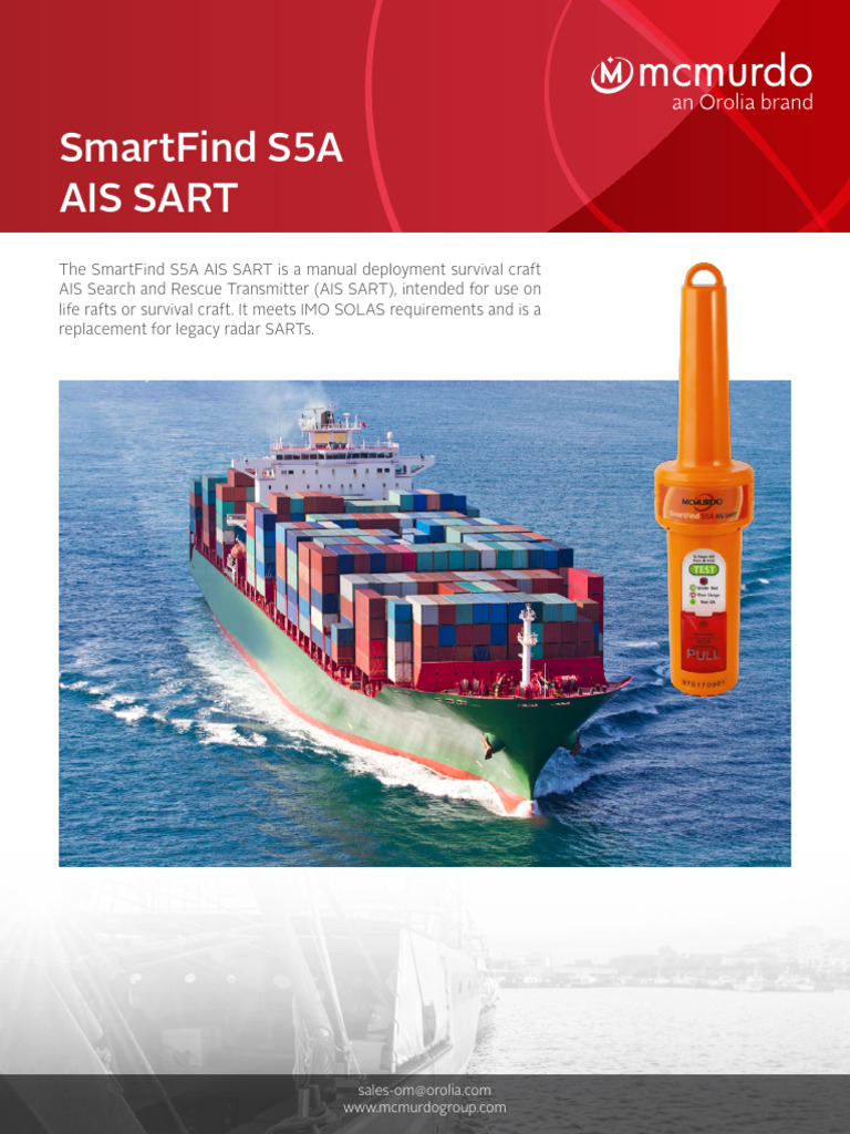 SmartFind S5A AIS SART Datasheet A4 Iss1. 2 | PDF | Telecommunications Engineering | Radio ...