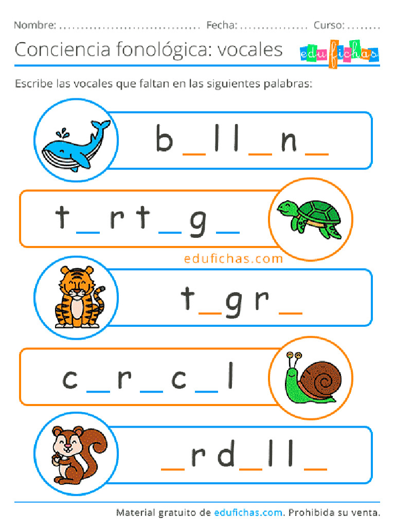 LE0009 Faltan Vocales Edufichas P Íginas 10 | PDF