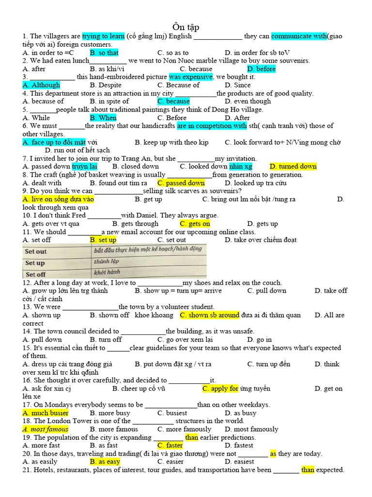 Ôn tập giữa kì eng 9 key | PDF