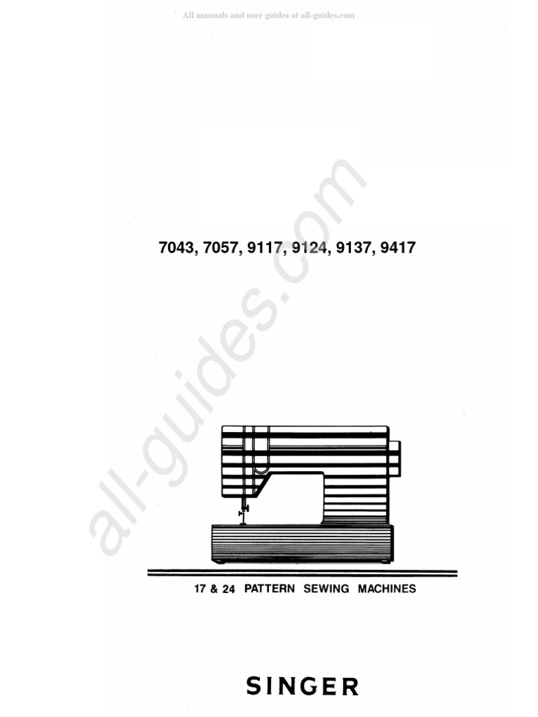 Singer 7043 Sewing Machine Instruction Manual | PDF