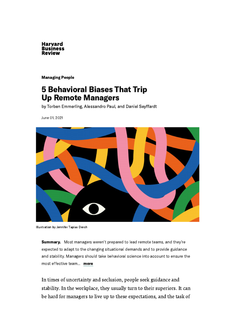 5 Behavioral Biases That Trip Up Remote Managers | PDF | Behavior ...