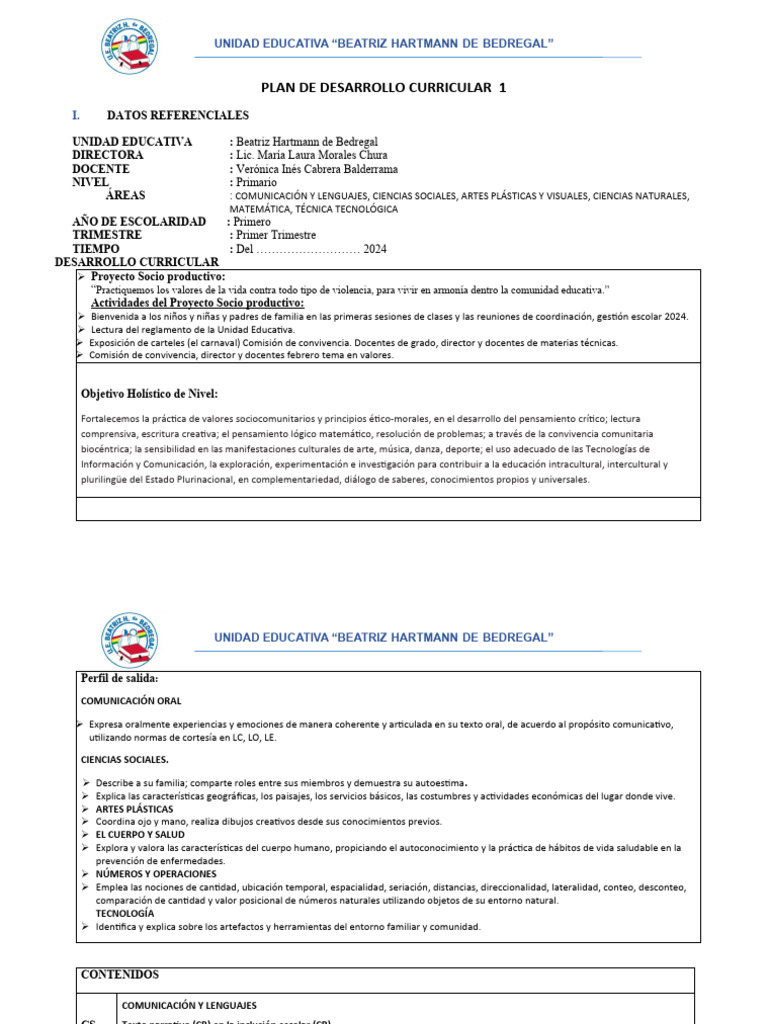 Formato Pdc-2024-Ue-Bhb | PDF | Comunicación | Escritura