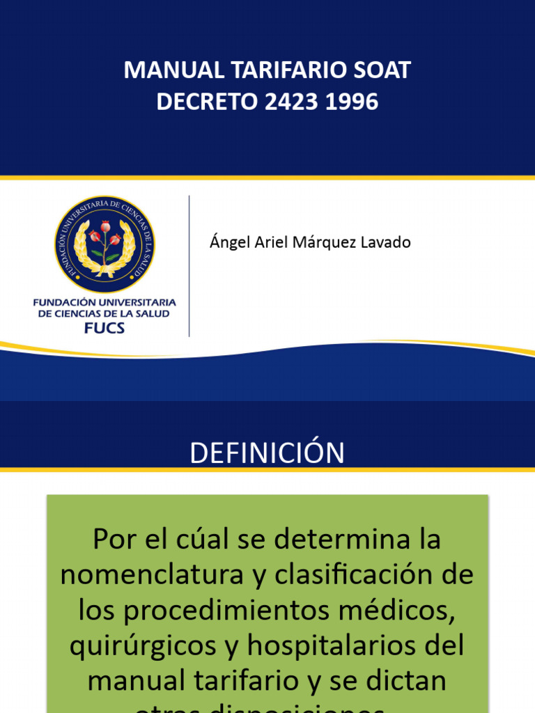 6 Manual Tarifario SOAT 2023 | PDF | Cirugía | Cuidado de la salud