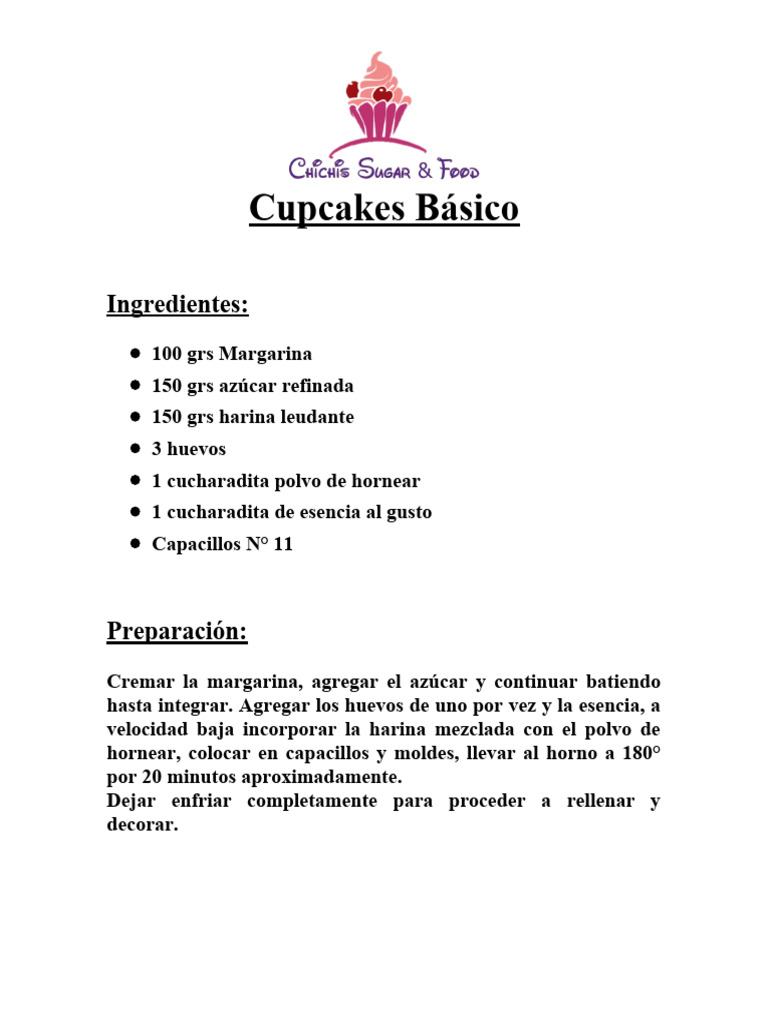 Cupcakes | PDF | Magdalena | Galleta