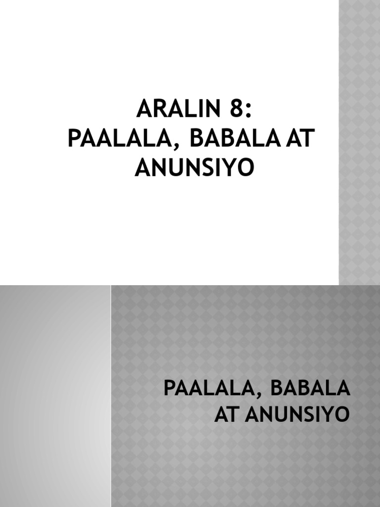 8 Paalala, Babala at Anunsiyo | PDF