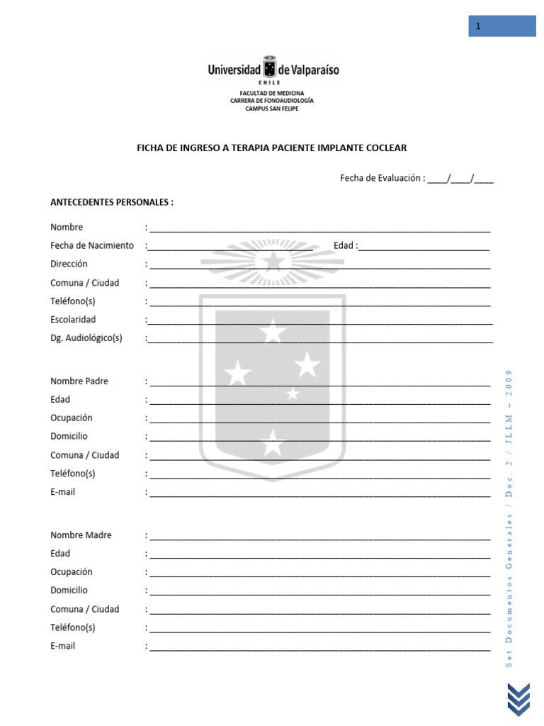 FICHA INGRESO PACIENTE | PDF | Medicina