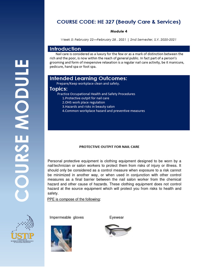 MODULE-4-BEAUTY-CARE | PDF | Personal Protective Equipment ...