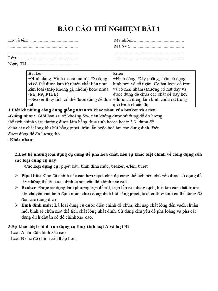 Bao Cao Thi Nghiem | PDF