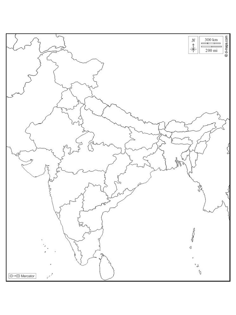 Blank Political Map of India | PDF