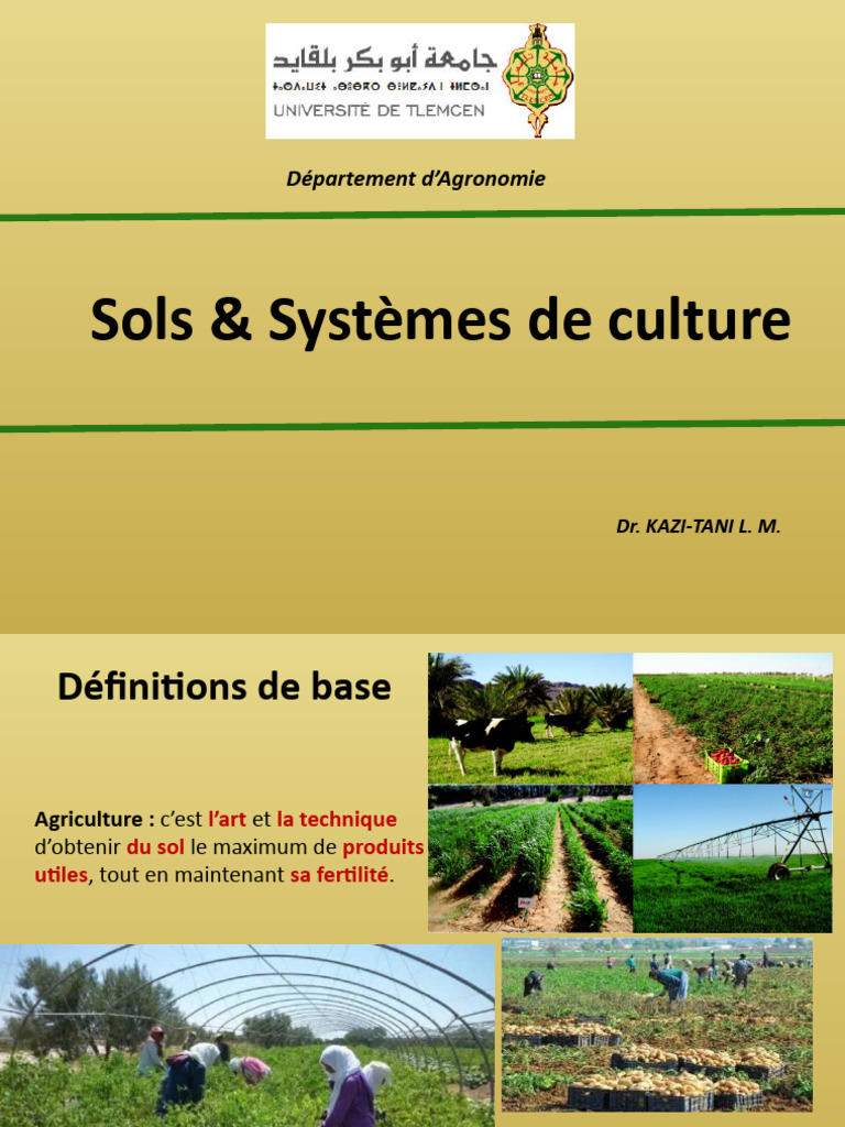 Systèmes de culture et sols agricoles | PDF | Sol (pédologie ...