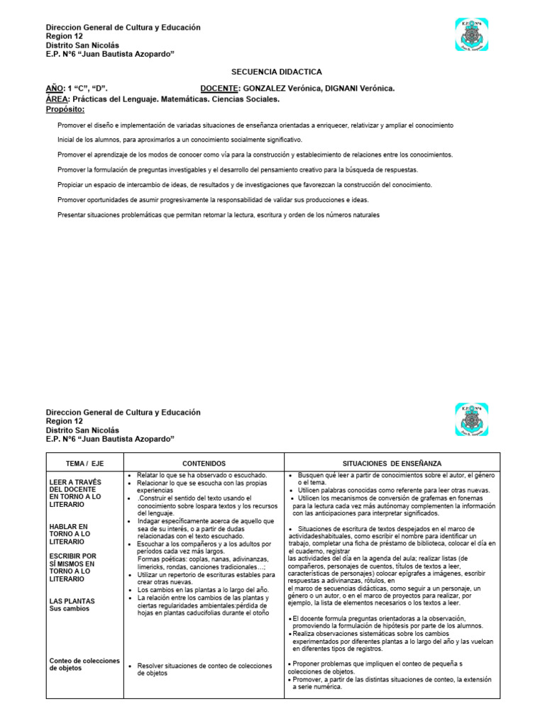 Secuencia Didactica Otoño | PDF | Enseñando | Maestros
