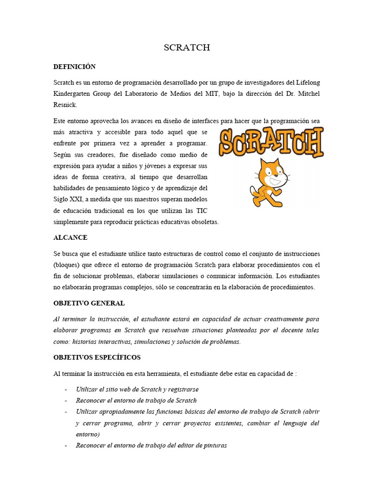 Clases de Scratch | PDF | Scratch (lenguaje de programación) | Informática