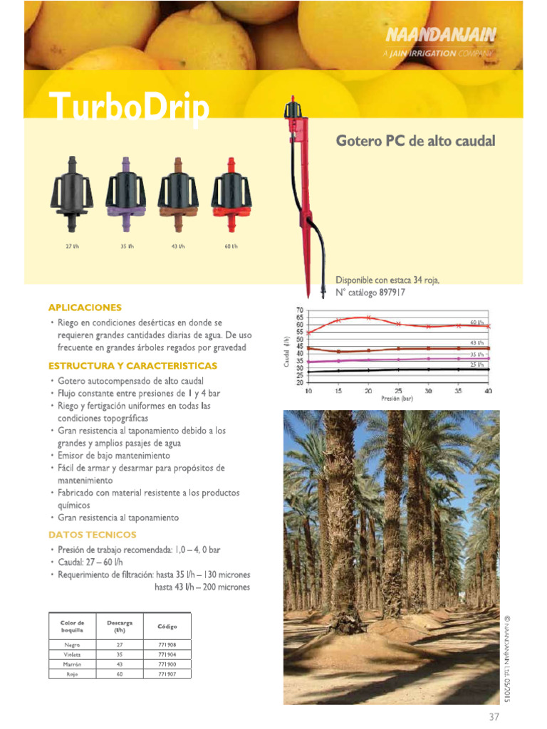 Gotero Alto Caudal Turbo Drip | PDF