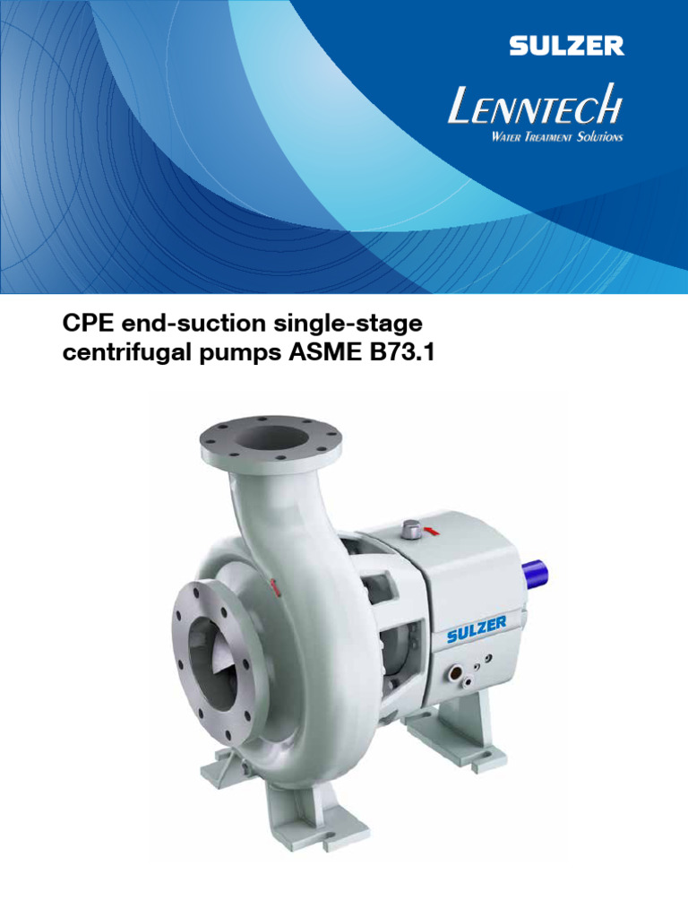 Sulzer Brochure CPE en L | PDF | Pump | Bearing (Mechanical)