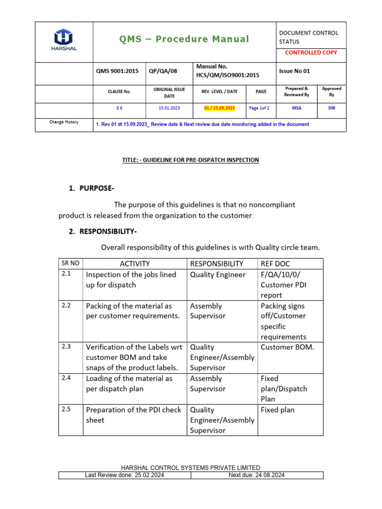 Guidelines for PDI | PDF | Quality