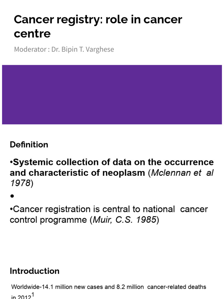 Role of Tumor Registries in Cancer Control | PDF | Health Care | Cancer