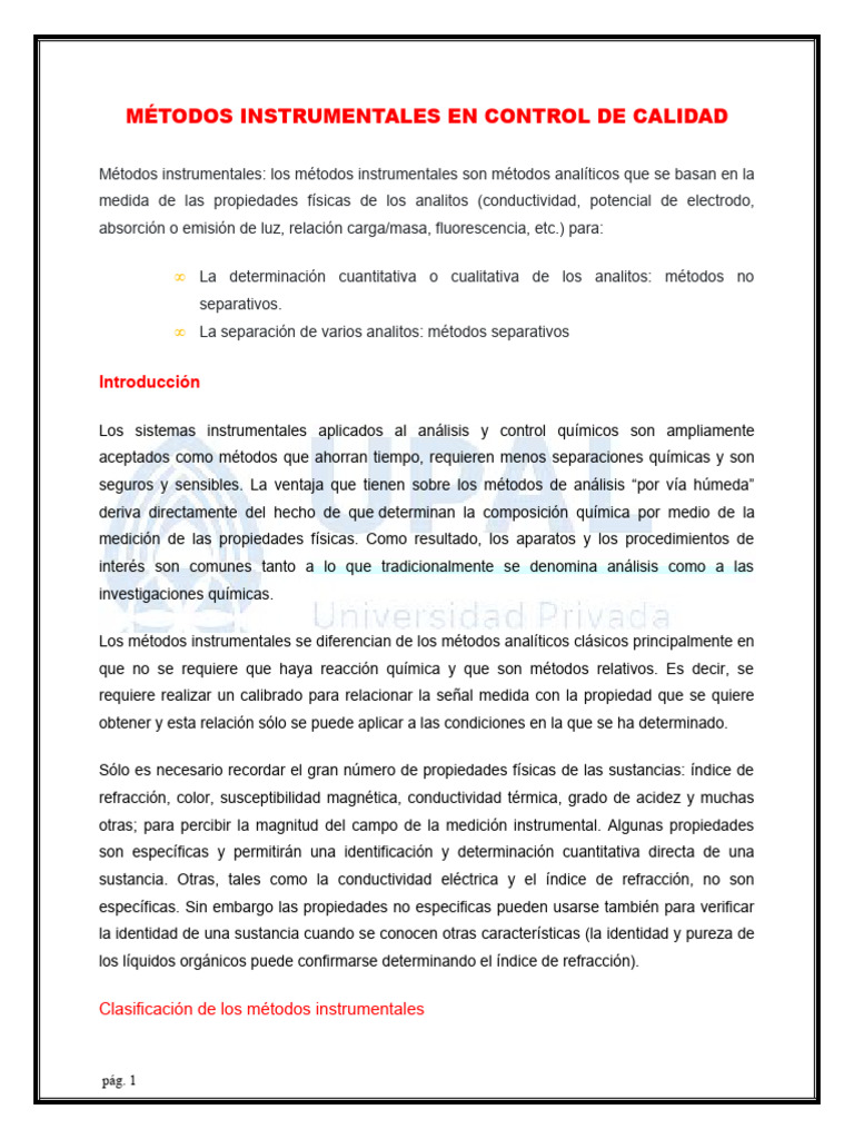 Métodos Instrumentales en Control de Calidad | PDF | Espectrofotometria ...