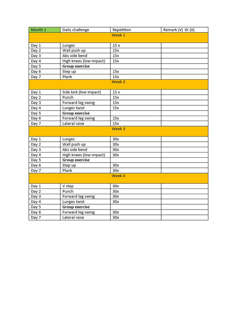Daily Challenge Trim fIT | PDF | Physical Fitness | Strength Training