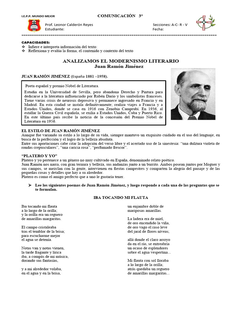 Análisis de Juan Ramón Jiménez | PDF | Poesía