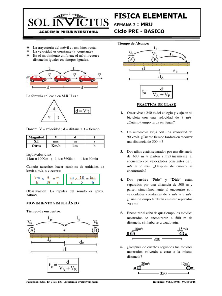 Semana 2 - Mru | PDF | Velocidad
