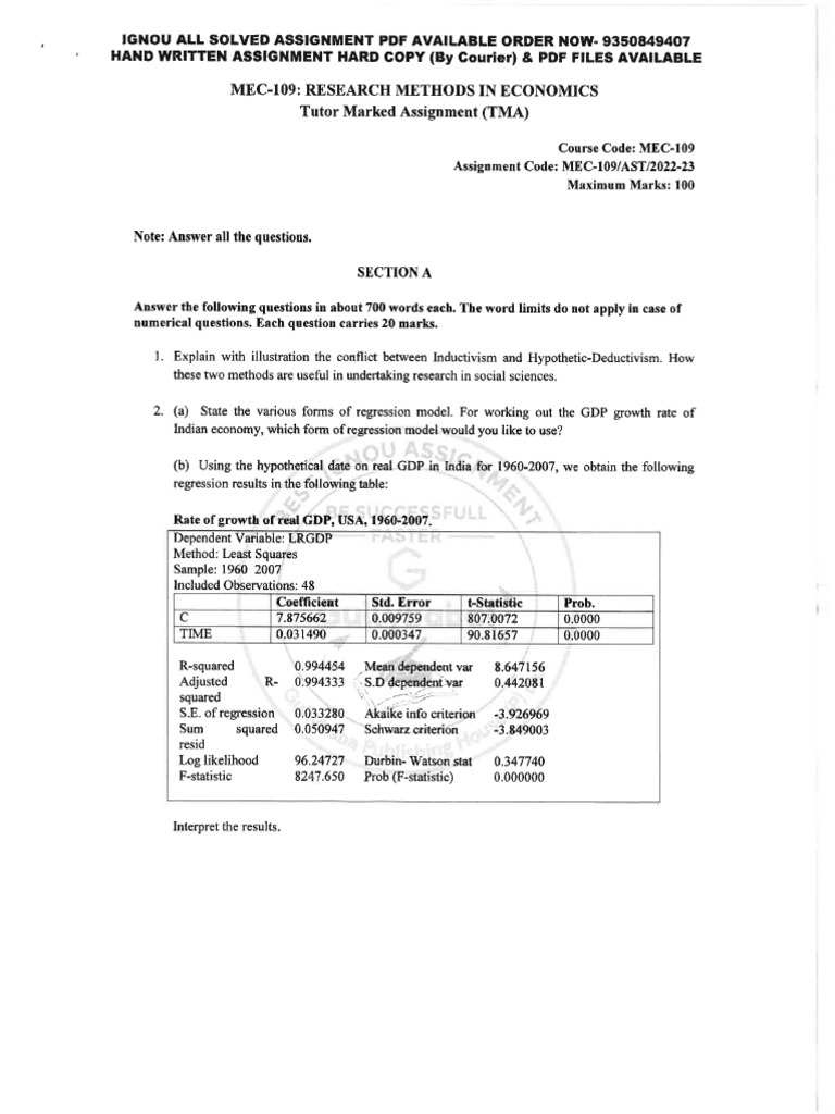 MEC 109 English July 2022 January 2023 l2h1kx | PDF
