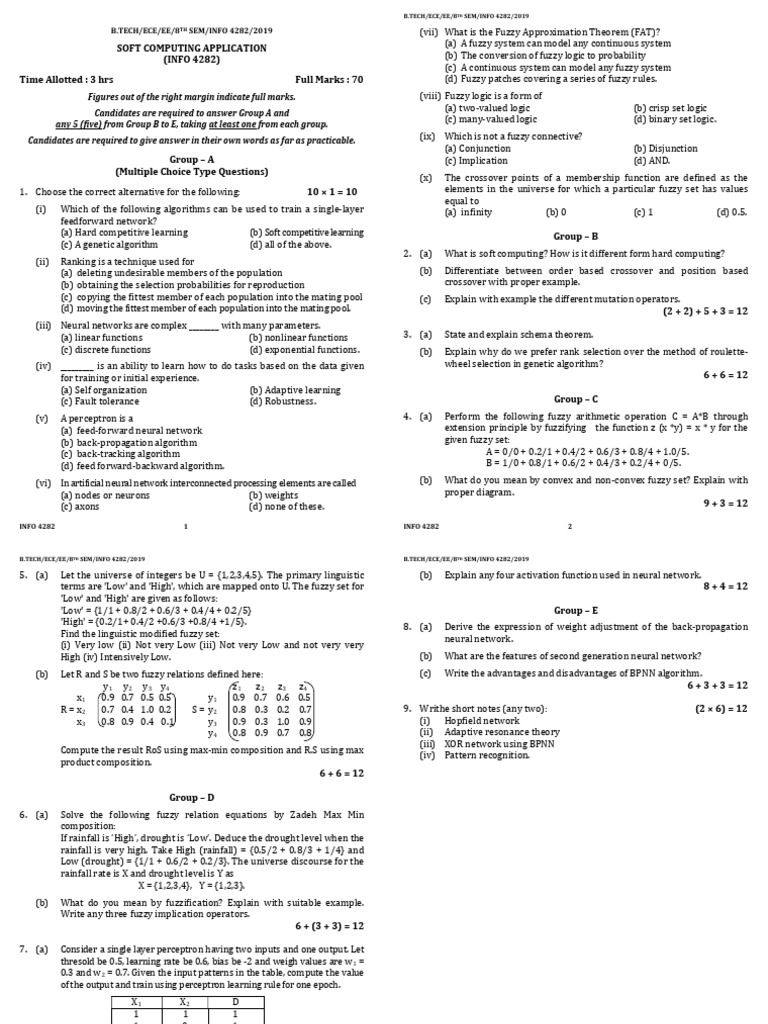 Soft Computing Application (Info 4282) | PDF | Fuzzy Logic | Applied Mathematics
