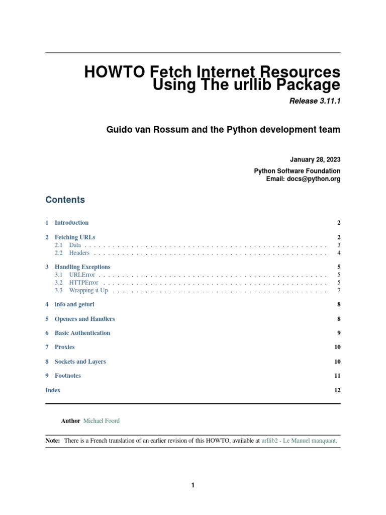 Howto Urllib2 | PDF | Proxy Server | Networking