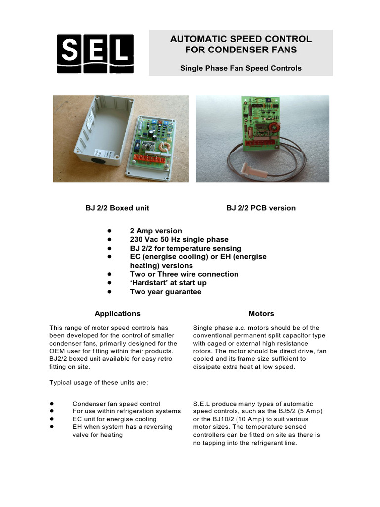 Condenser Fan Speed Control Solutions | PDF | Capacitor | Alternating ...