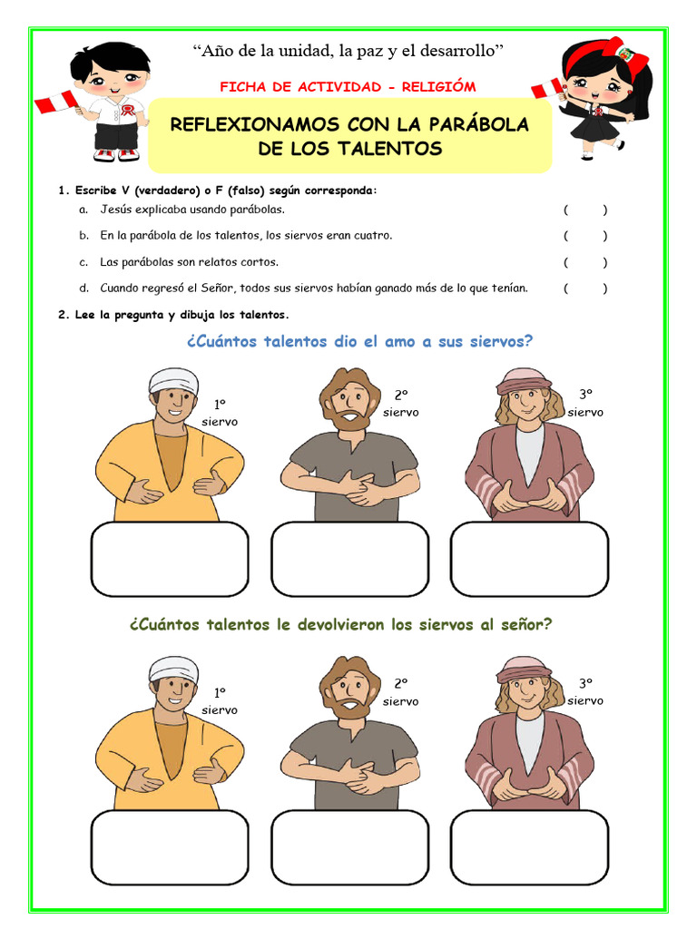 Ficha-Mierc-Rel-Reflexionamos Con La Parabola de Los Talentos ...