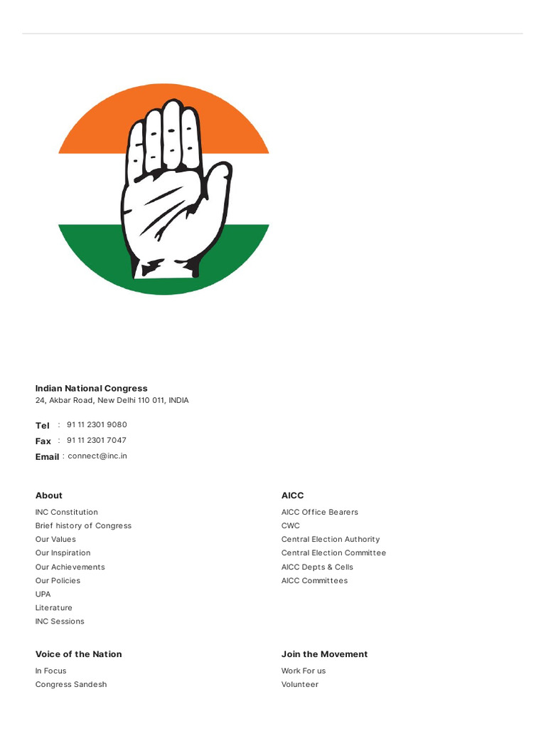 Indian National Congress - Manifesto PDF | PDF