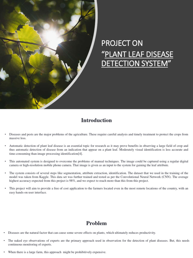 Project On Plant Leaf Disease Detection | PDF | Artificial Neural Network