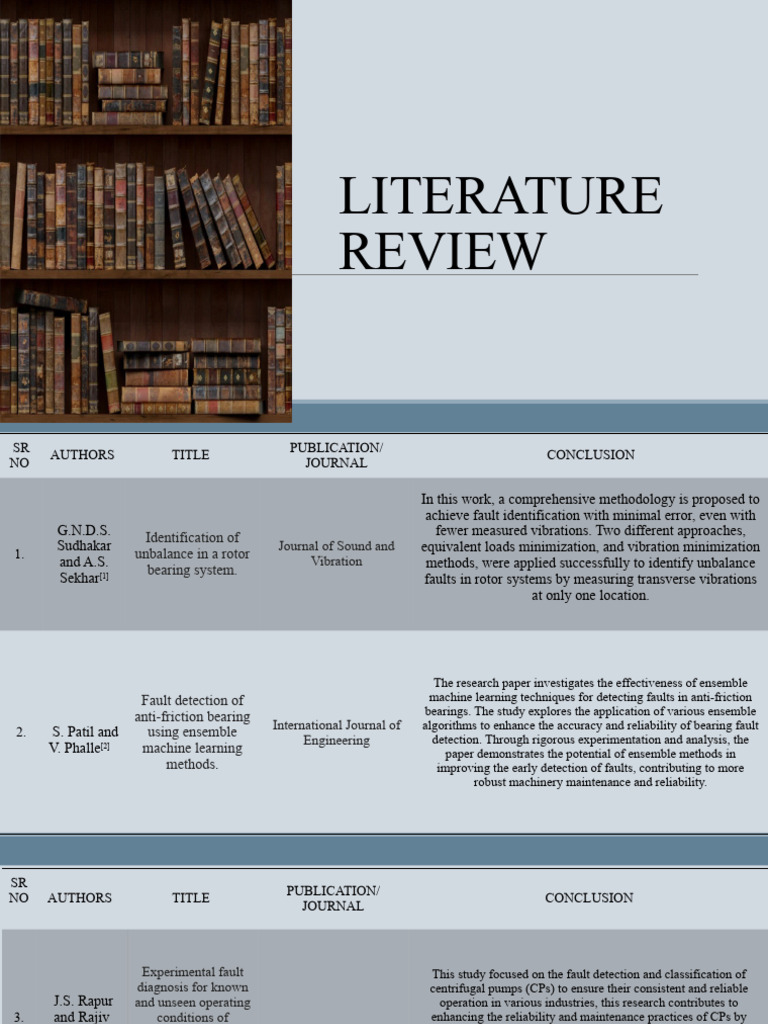 Mini Project Presentation 1(Literature Review) | PDF | Machine Learning | Support Vector Machine