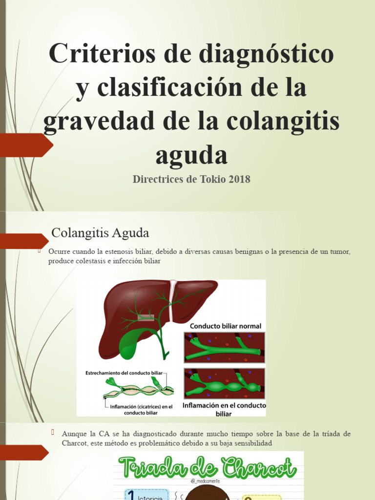 Diagnóstico de Colangitis Aguda: Criterios TG18/TG13 | PDF ...