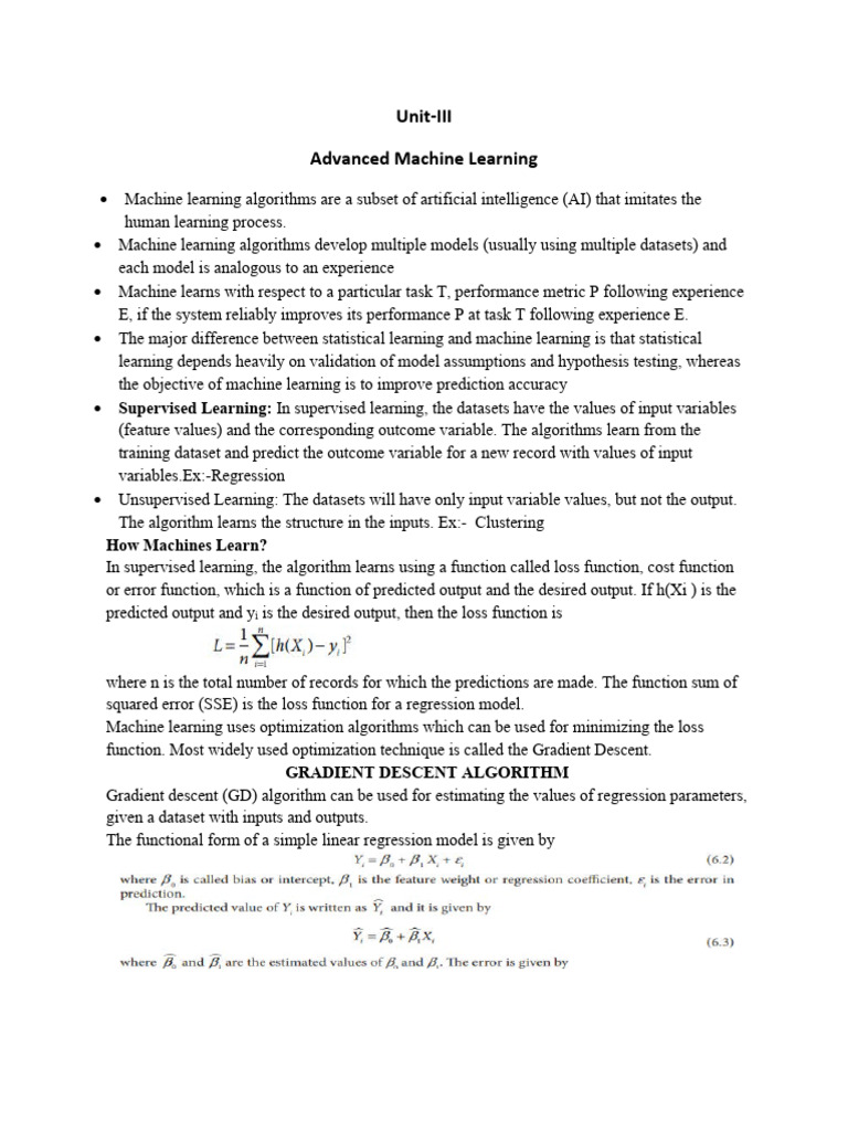 Unit Iii Advanced Machine Learning Pdf Machine Learning Mean