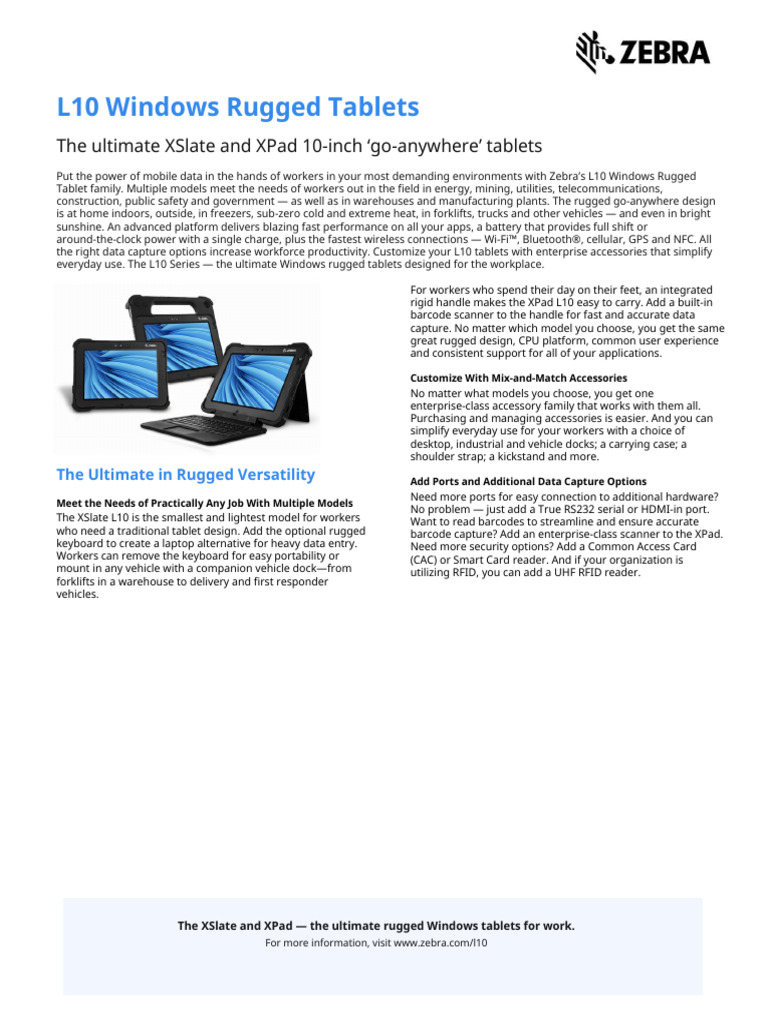 l10 Windows Spec Sheet en Us | PDF | Radio Frequency Identification | Wi Fi