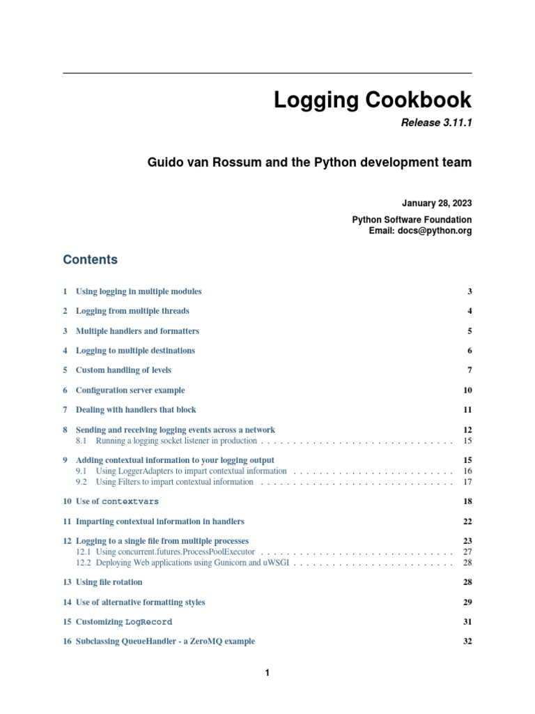 Howto Logging Cookbook | Download Free PDF | System Software | Computer Science