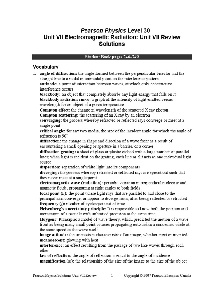 phys_sol_u07_review | PDF | Photoelectric Effect | Electromagnetic Radiation
