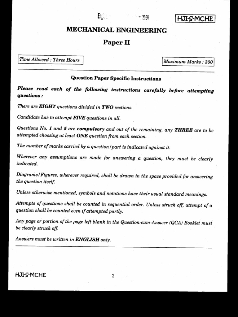 ESE 2020 Mech 2 | PDF