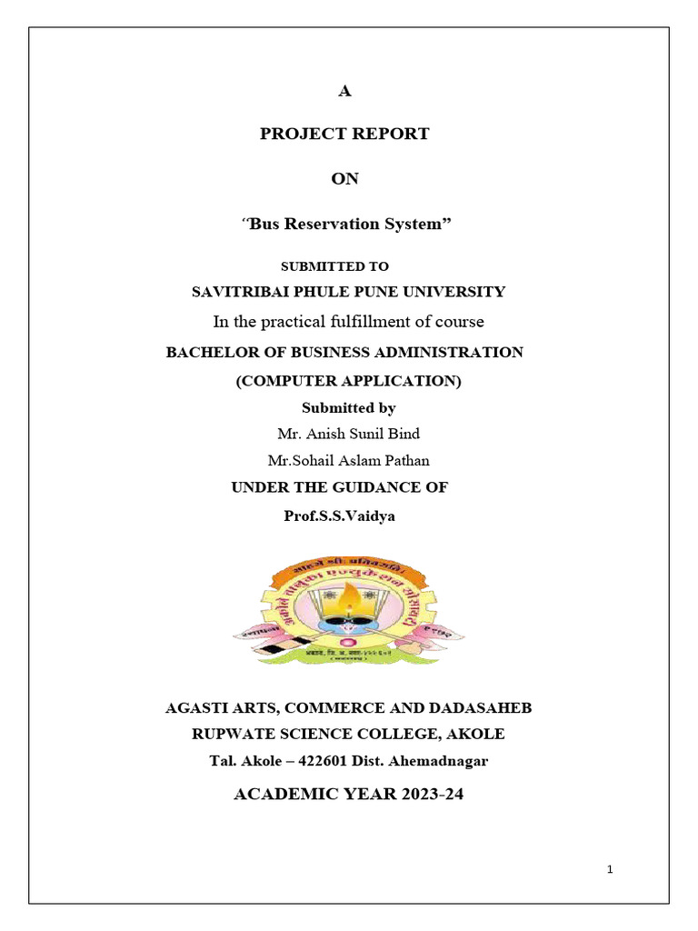 Bus Reservation System Pdf Feasibility Study Software