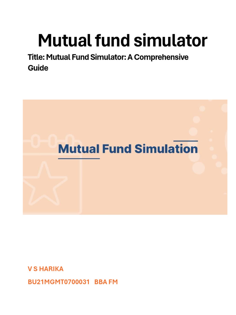 Mutual Fund Simulator - 5 | Download Free PDF | Investing | Mutual Funds