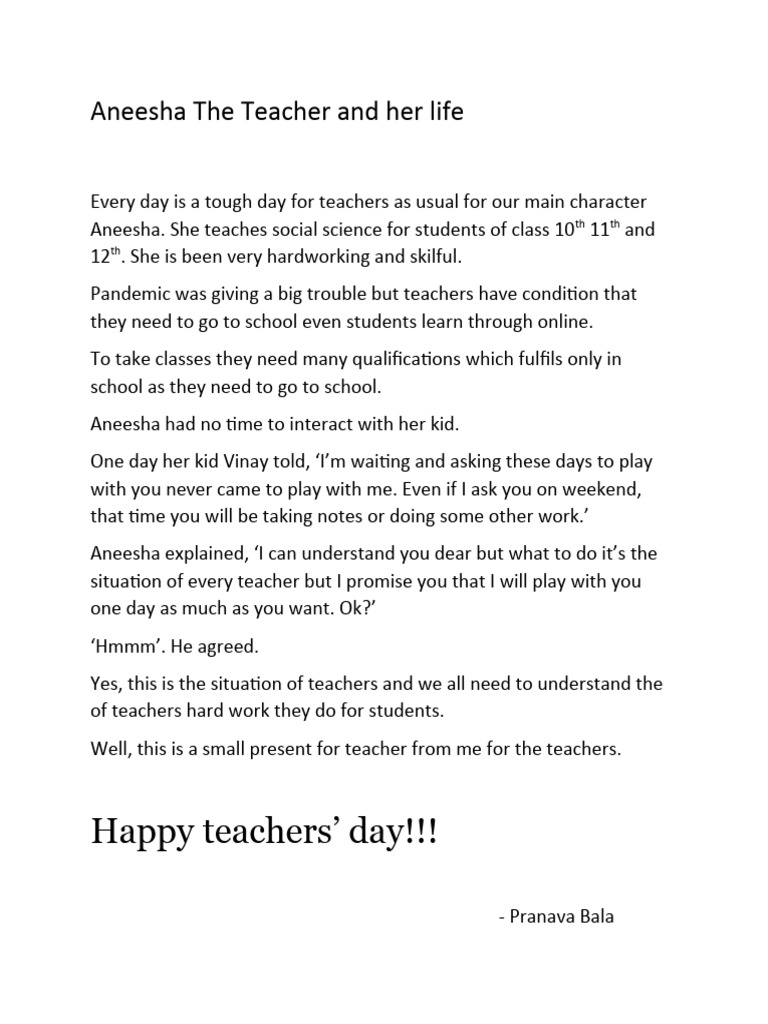 Aneesha's Journey as a Dedicated Teacher | PDF